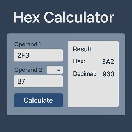 Hex Calculator Addition Subtraction Multiplication Division